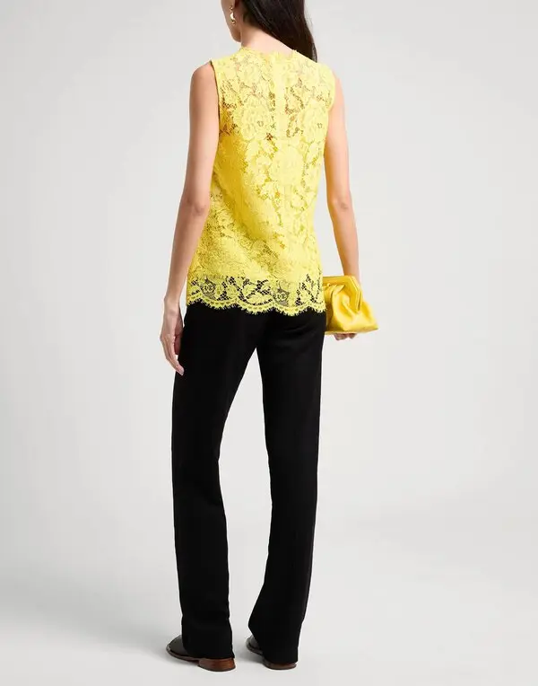 Dolce & Gabbana Solid Sleeveless Lace Top