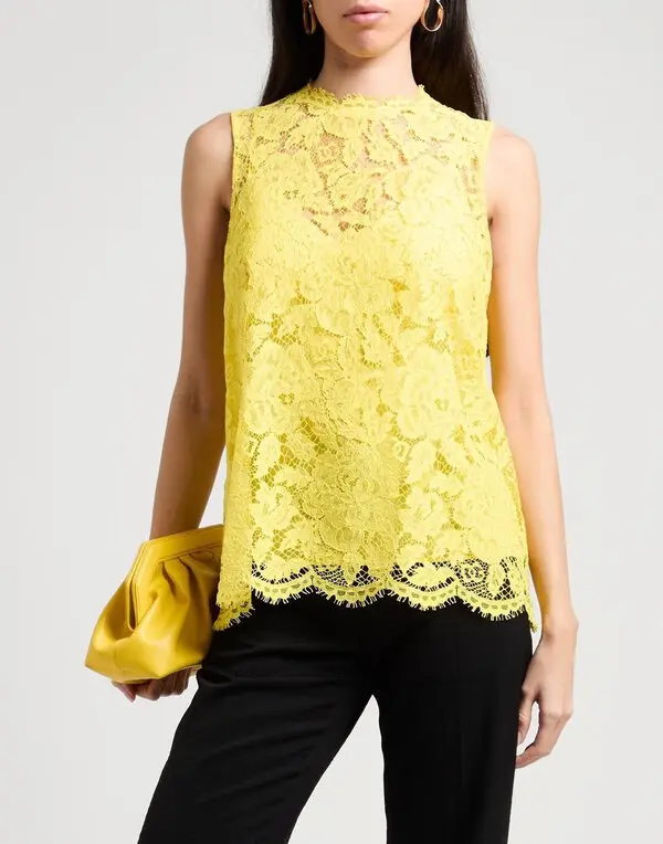 Dolce & Gabbana Solid Sleeveless Lace Top