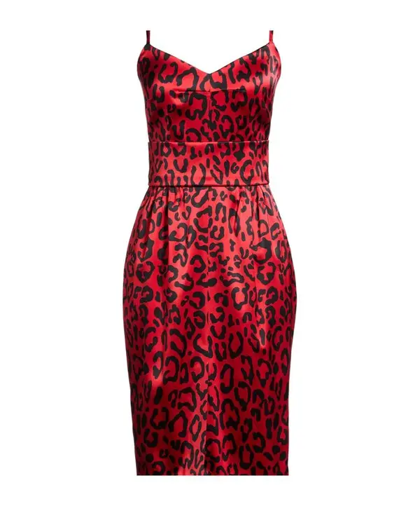 Dolce & Gabbana Leopard Print Sling Bodycon Dress