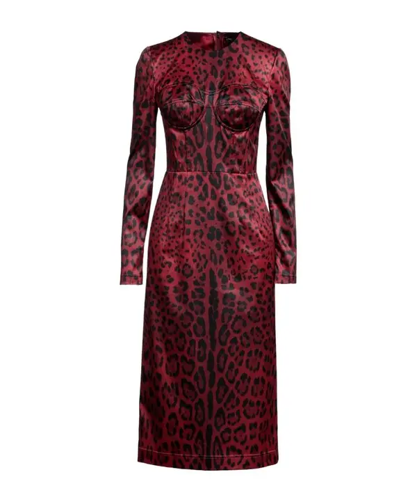 Dolce & Gabbana Leopard Print Fitted Dress