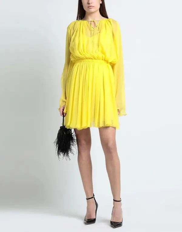 Dolce & Gabbana Ruched Long Sleeve Dress