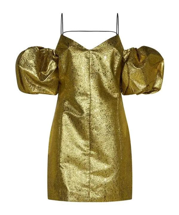 Stine Goya Metallic Bubble Sleeve Dress