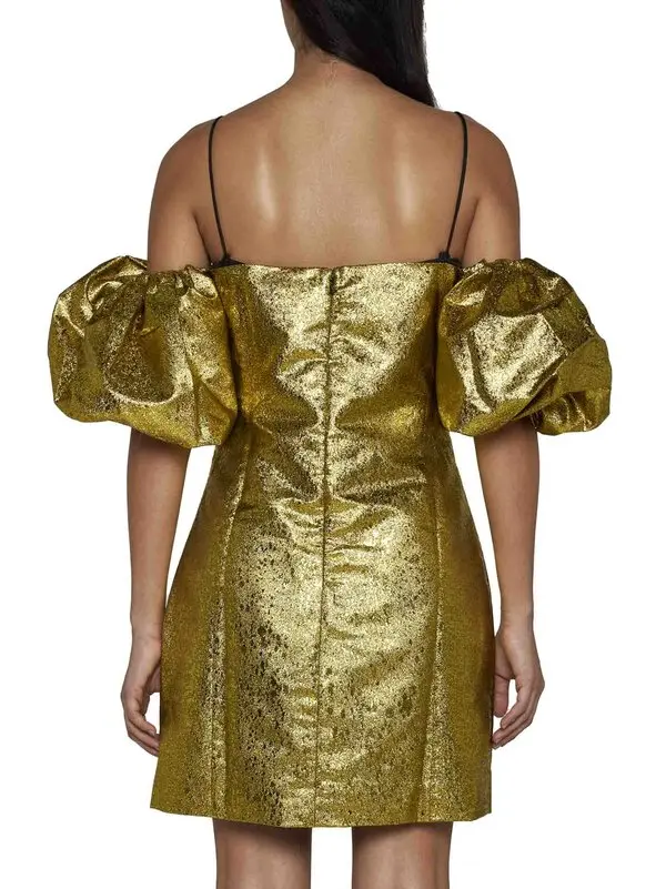 Stine Goya Metallic Bubble Sleeve Dress