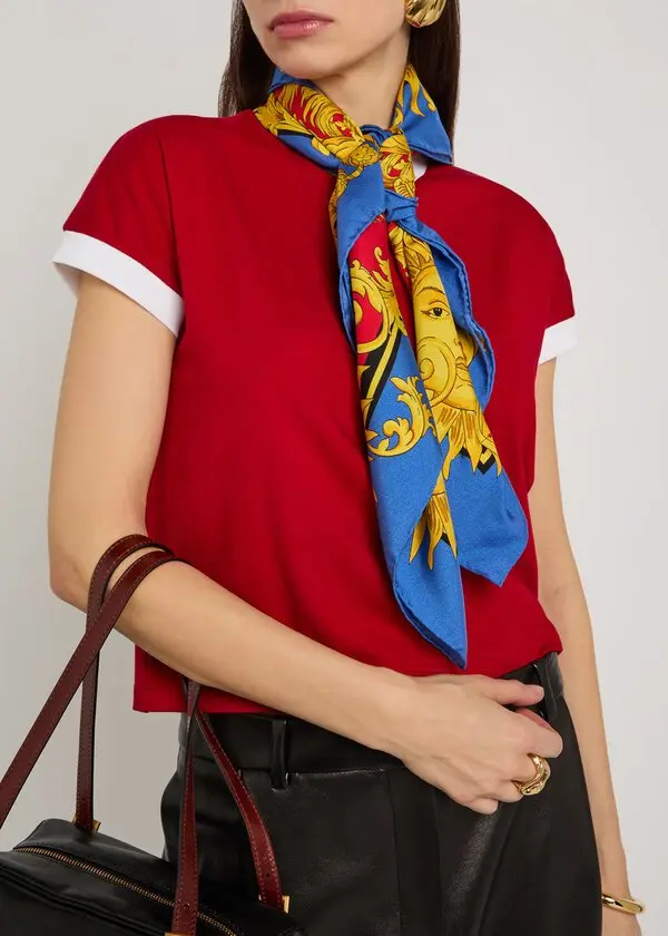 Versace Foulard Printed Silk Twill Scarf