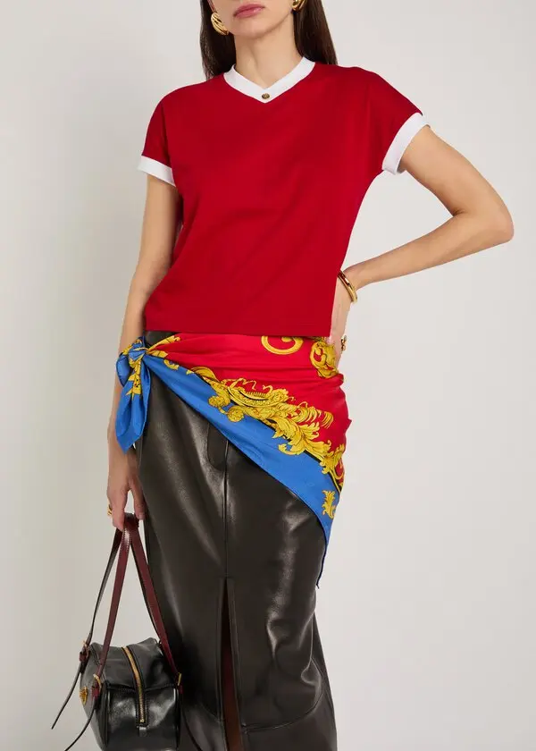 Versace Foulard Printed Silk Twill Scarf