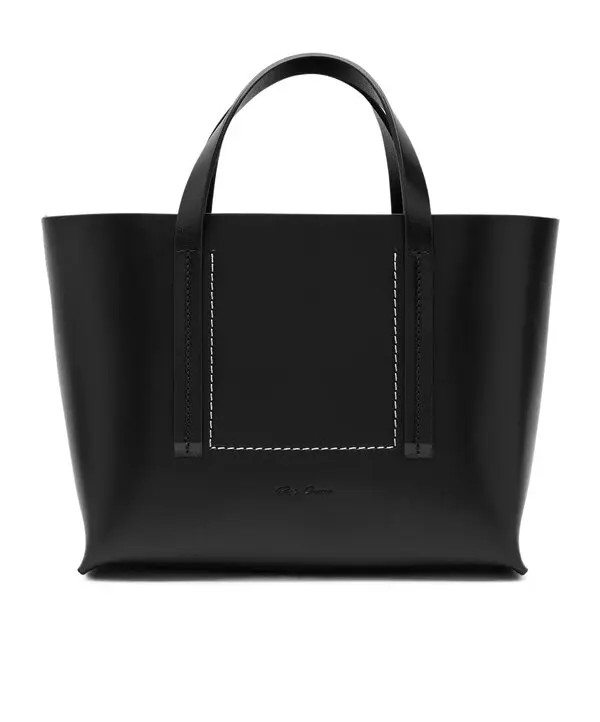 Rick Owens Shopper Small Leather Tote Bag