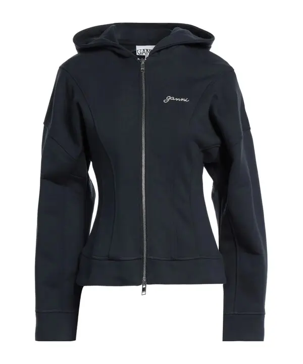 GANNI Embroidered Logo Zip-up Hoodie