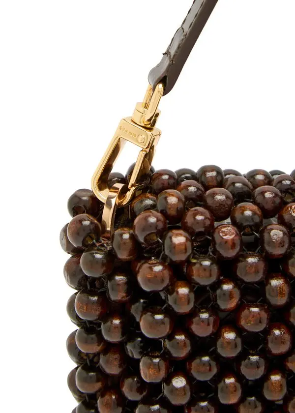 Staud Timmy Beaded Shoulder Bag - Black