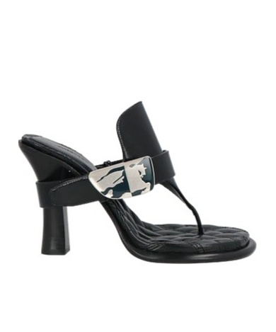 Burberry Thong Sandals With Embellished Block Heel