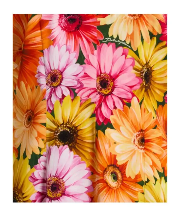 Dolce & Gabbana Floral Print Crewneck Midi Dress