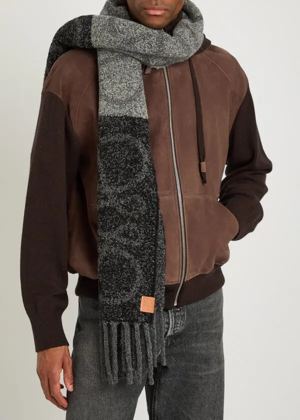 Loewe Anagram Fringed Alpaca-blend Scarf