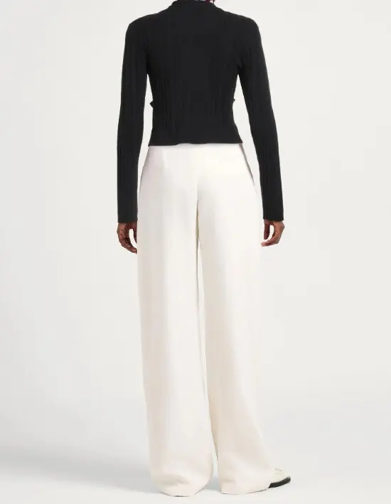 GANNI Ribbed Knit Cardigan With Tie Detail