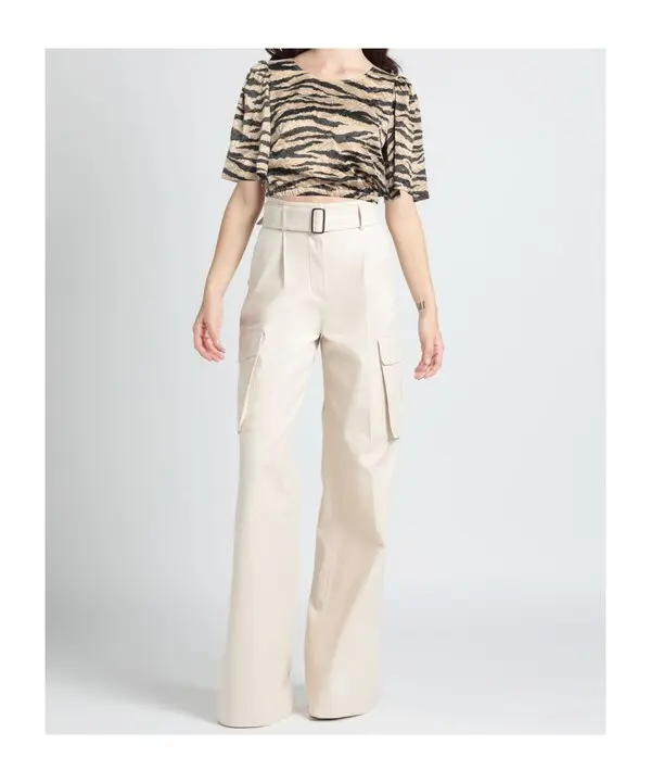 GANNI Zebra Print Satin Cropped Top