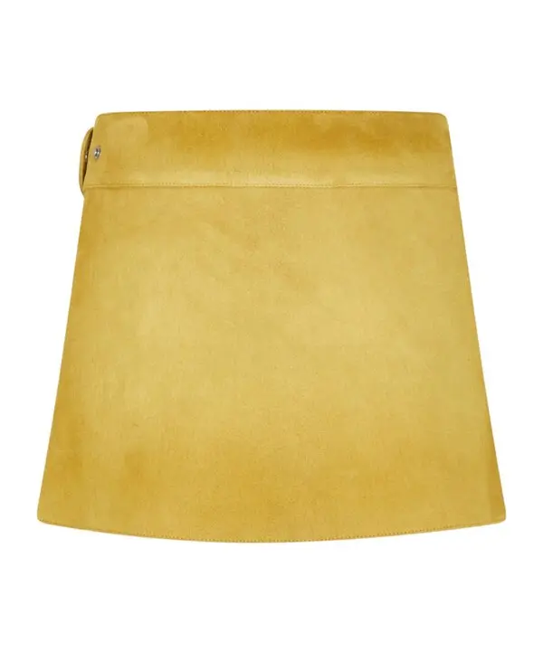 Prada Suede Mini Skirt With Metal Ring Detail
