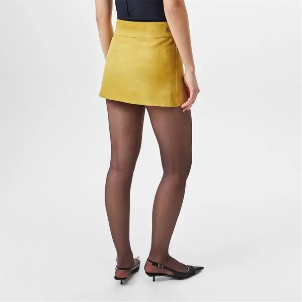 Prada Suede Mini Skirt With Metal Ring Detail