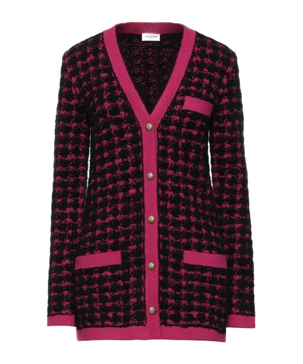 Saint Laurent V-neck Long Sleeve Cardigan With Button Placket And Pockets