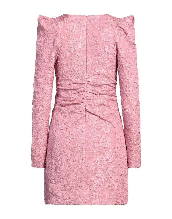 GANNI Long Sleeve Ruched V-neck Dress