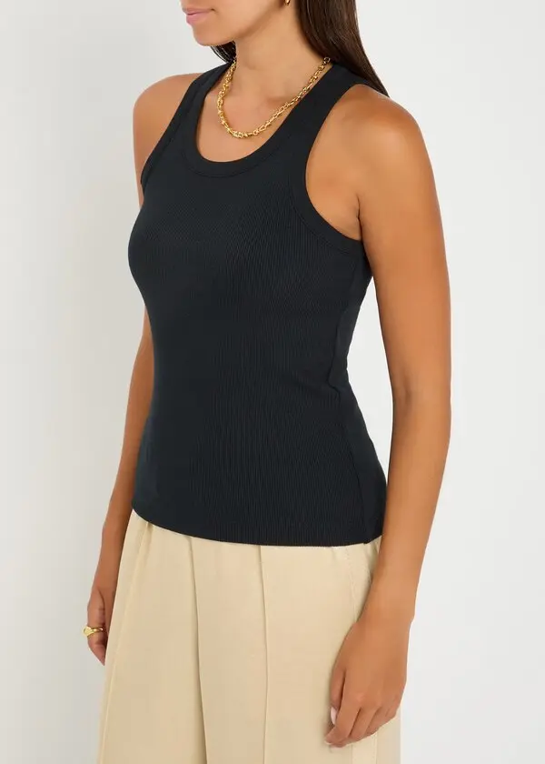 Vince Ribbed Stretch-jersey Tank