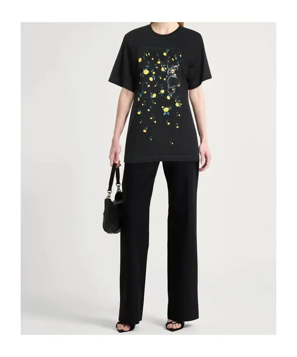 MAXCO. Max&co. Floral Logo Crew Neck T-shirt
