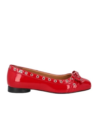 GANNI Ballet Flats With Bow Detailing And Studs
