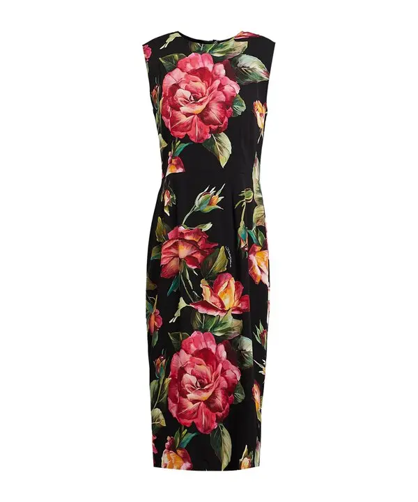 Dolce & Gabbana Floral Print Sleeveless Sheath Dress