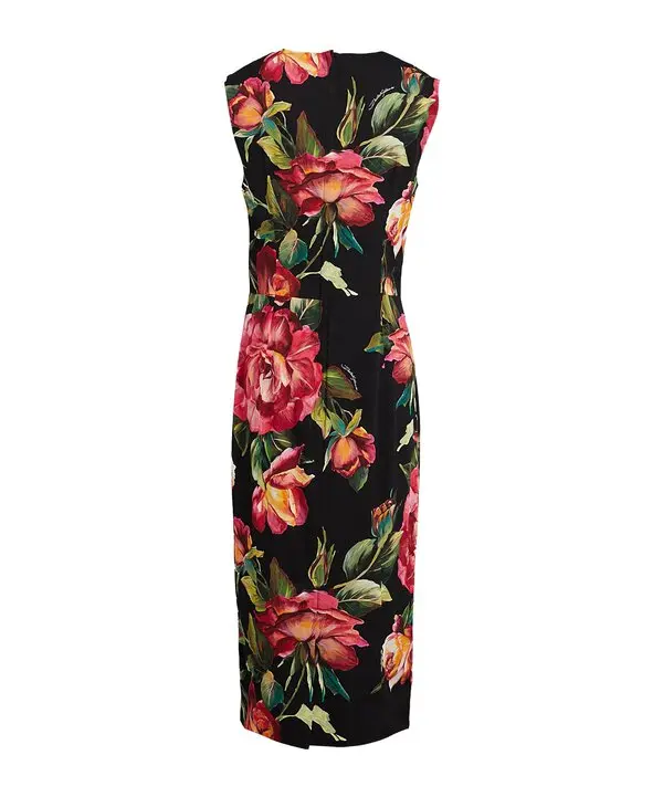 Dolce & Gabbana Floral Print Sleeveless Sheath Dress