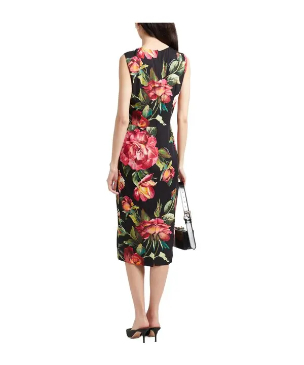 Dolce & Gabbana Floral Print Sleeveless Sheath Dress