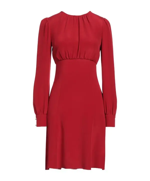 Dolce & Gabbana Minimalist Satin Long Sleeve Dress