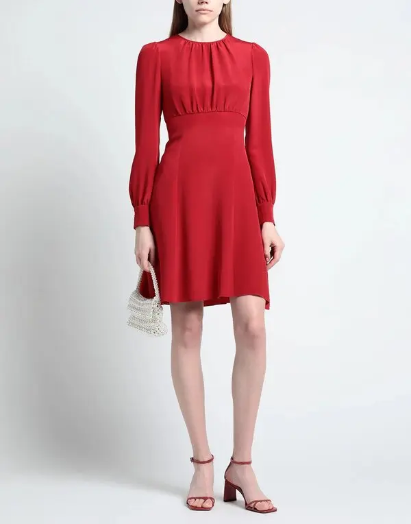 Dolce & Gabbana Minimalist Satin Long Sleeve Dress