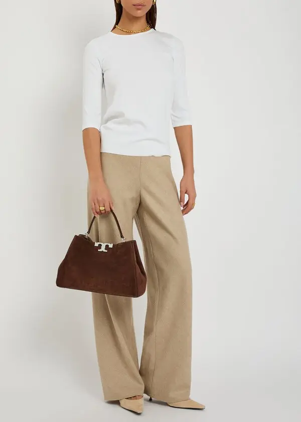 Vince Ribbed Stretch-jersey Top