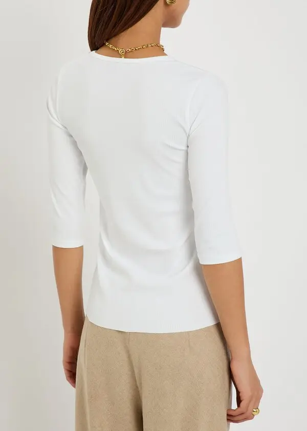 Vince Ribbed Stretch-jersey Top