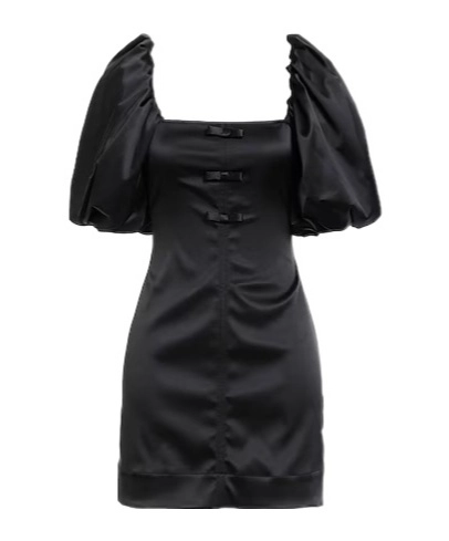 GANNI Short Sleeve Square Neck Dress