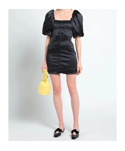 GANNI Short Sleeve Square Neck Dress