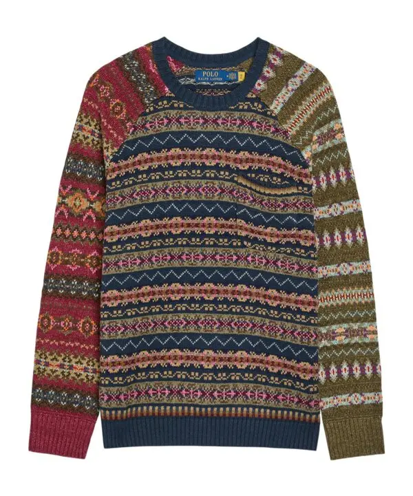 Polo Ralph Lauren Patterned Intarsia Linen And Cotton-blend Jumper