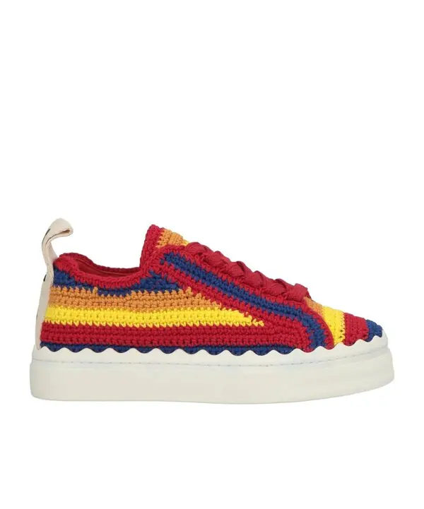 Chloé Crocheted Lace-up Round Toe Sneakers