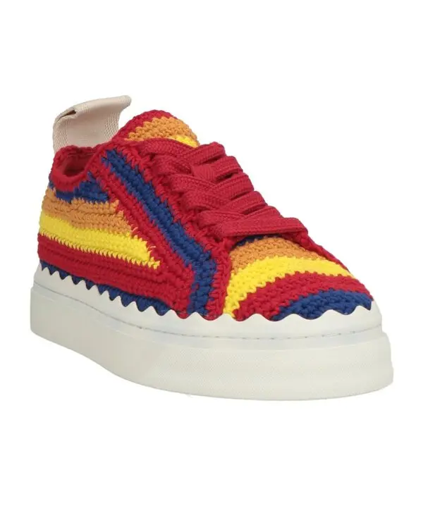 Chloé Crocheted Lace-up Round Toe Sneakers