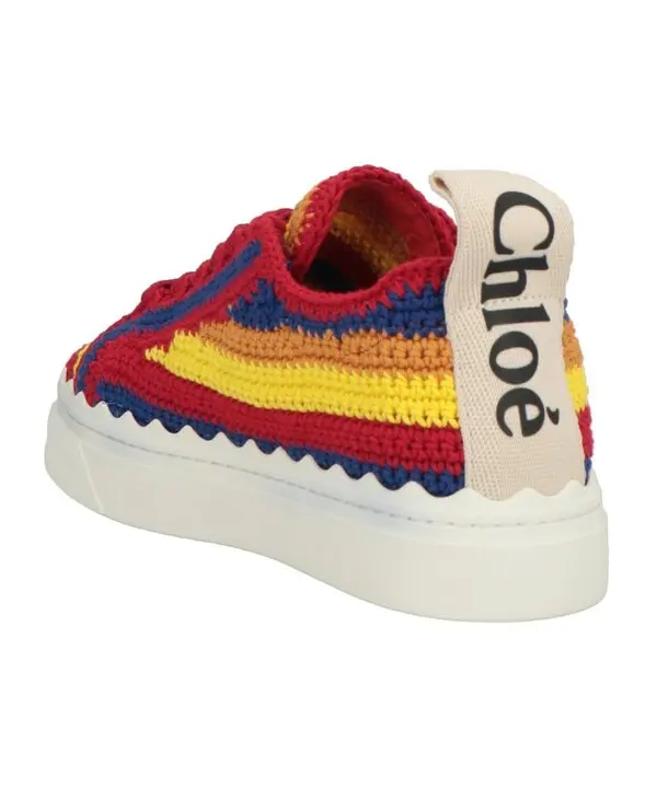 Chloé Crocheted Lace-up Round Toe Sneakers