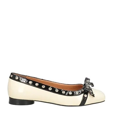 GANNI Ballet Flats With Studs And Bow Detailing