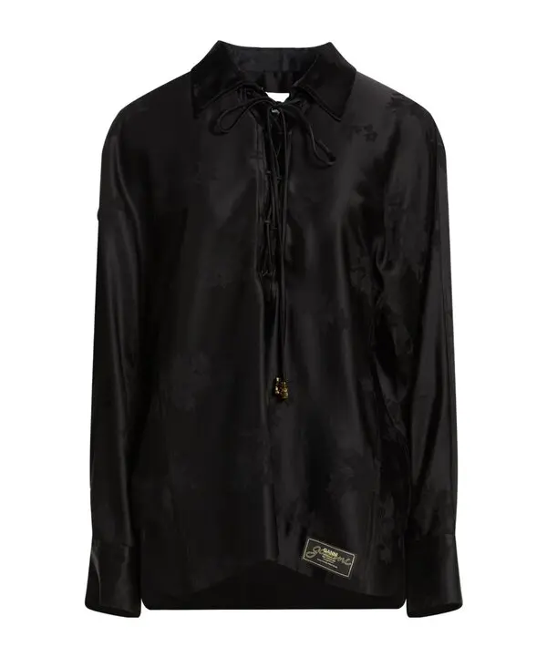 GANNI Long Sleeve Top With Tie Fastening