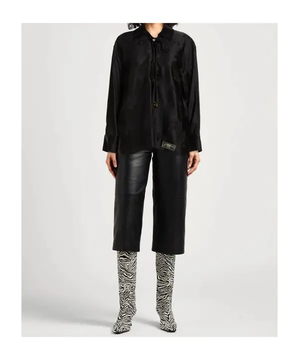 GANNI Long Sleeve Top With Tie Fastening