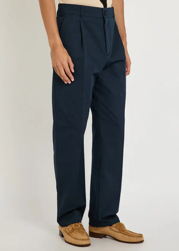 Valentino Garavani Logo-embroidered Twill Chino Trousers