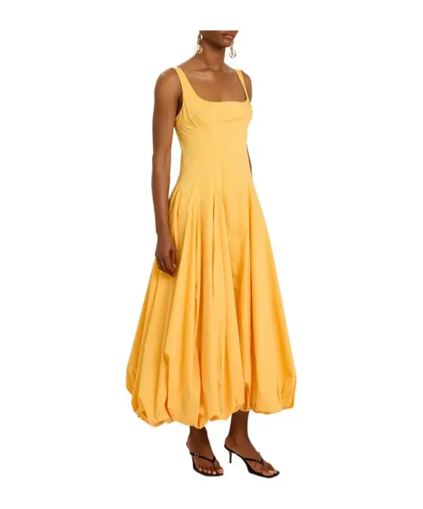Simkhai Cotton-blend Poplin Midi Dress - Yellow