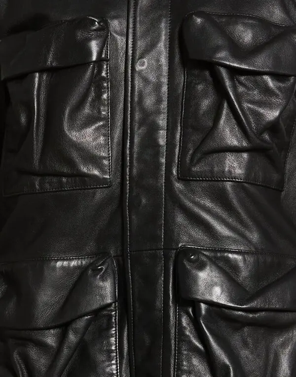 DIESEL® Minimalist Solid Color Leather Jacket
