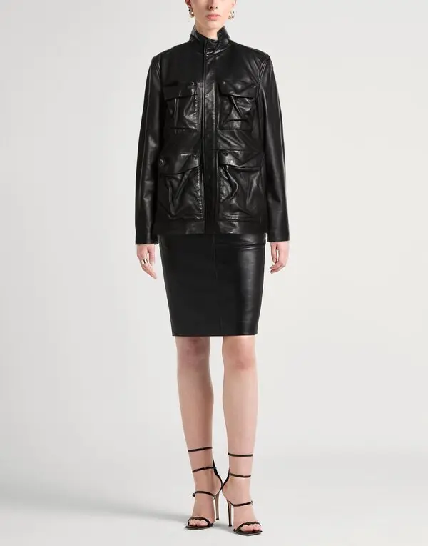 DIESEL® Minimalist Solid Color Leather Jacket
