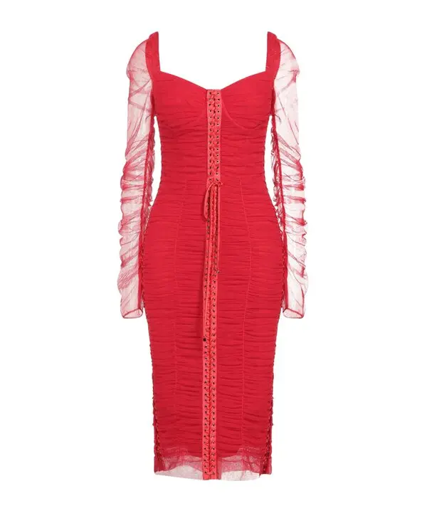 Dolce & Gabbana Square Neck Long Sleeve Dress