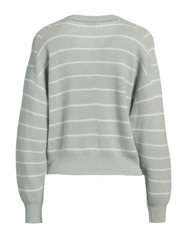 Brunello Cucinelli Striped V-neck Long Sleeve Sweater
