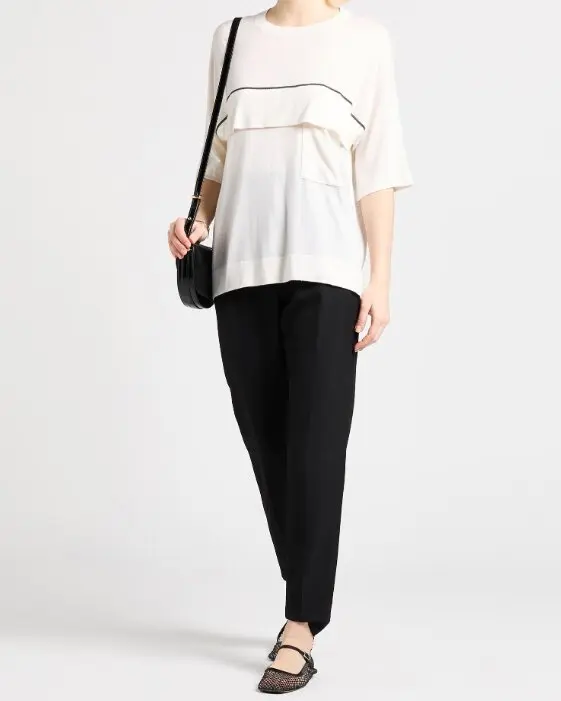 Brunello Cucinelli Short-sleeved Knitwear With Chest Pocket
