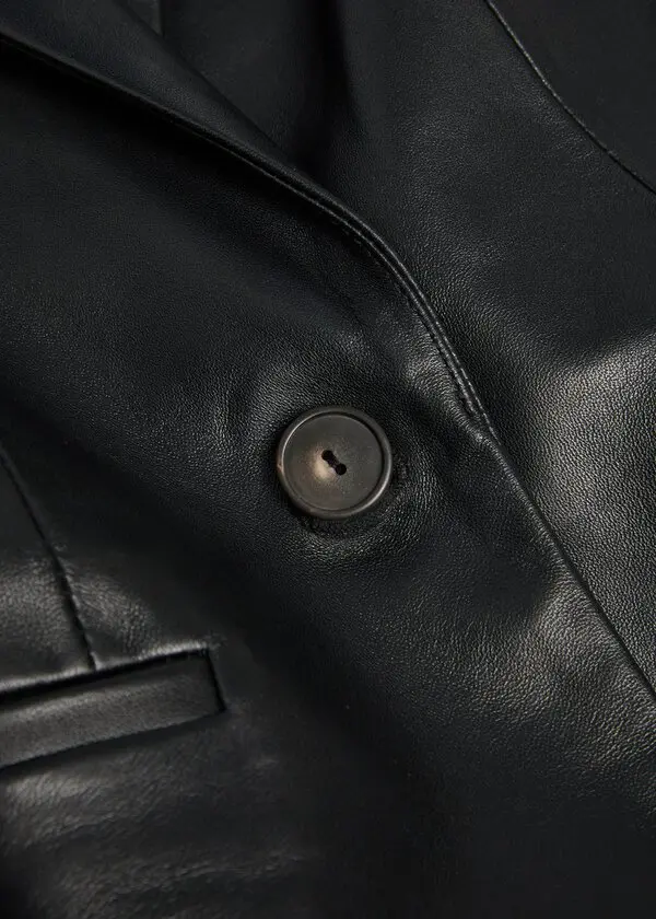 Vince Shrunken Leather Blazer