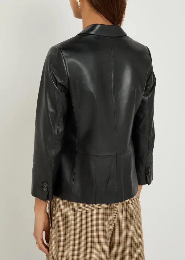 Vince Shrunken Leather Blazer
