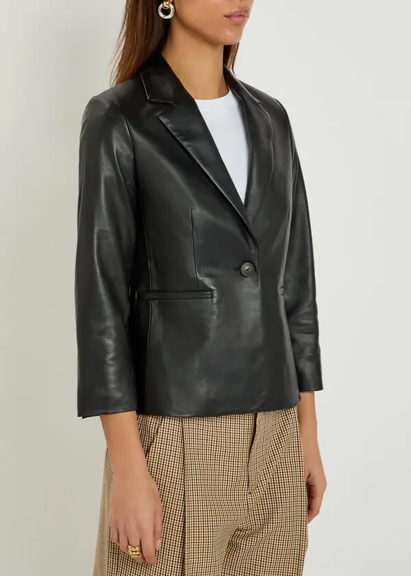 Vince Shrunken Leather Blazer